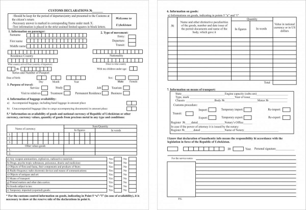 Customs declaring by individuals - IFCG Encyclopedia
